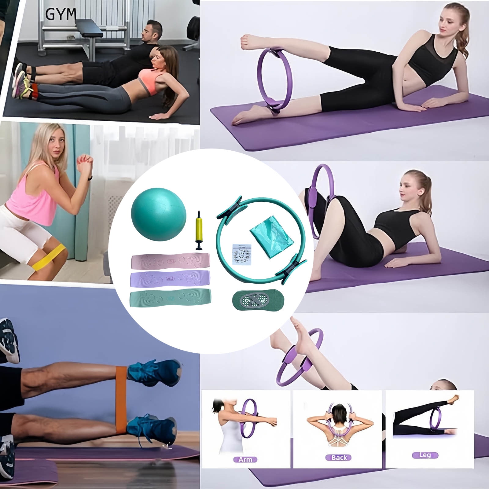 Better Me 7 Piece Kit with Booty Bands and Yoga Rings for Full Body ...