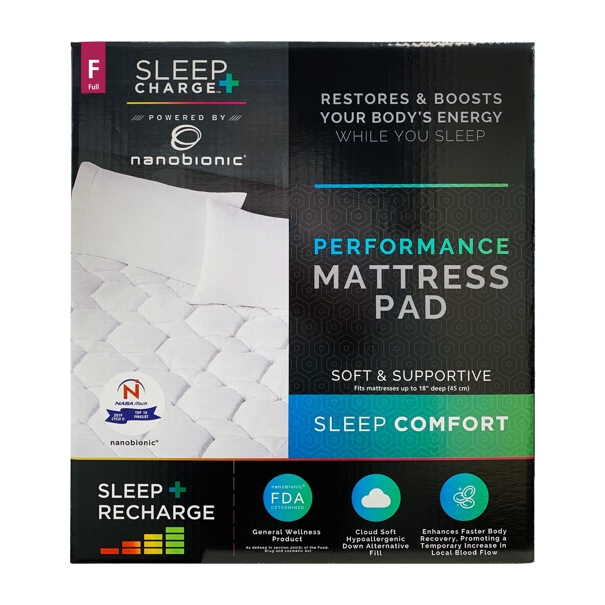 SleepCharge Powered by Nanobionic Mattress Pad, Full - Walmart.com