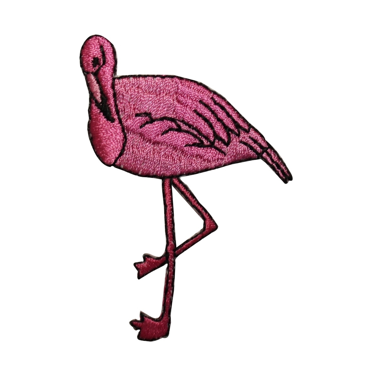 ID 3632 Pink Flamingo Patch Bending Knee Bird Embroidered Iron On ...