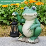 ABWL Solar Powered Big Mouth Frog Garden Statues, Whimsical Lantern ...