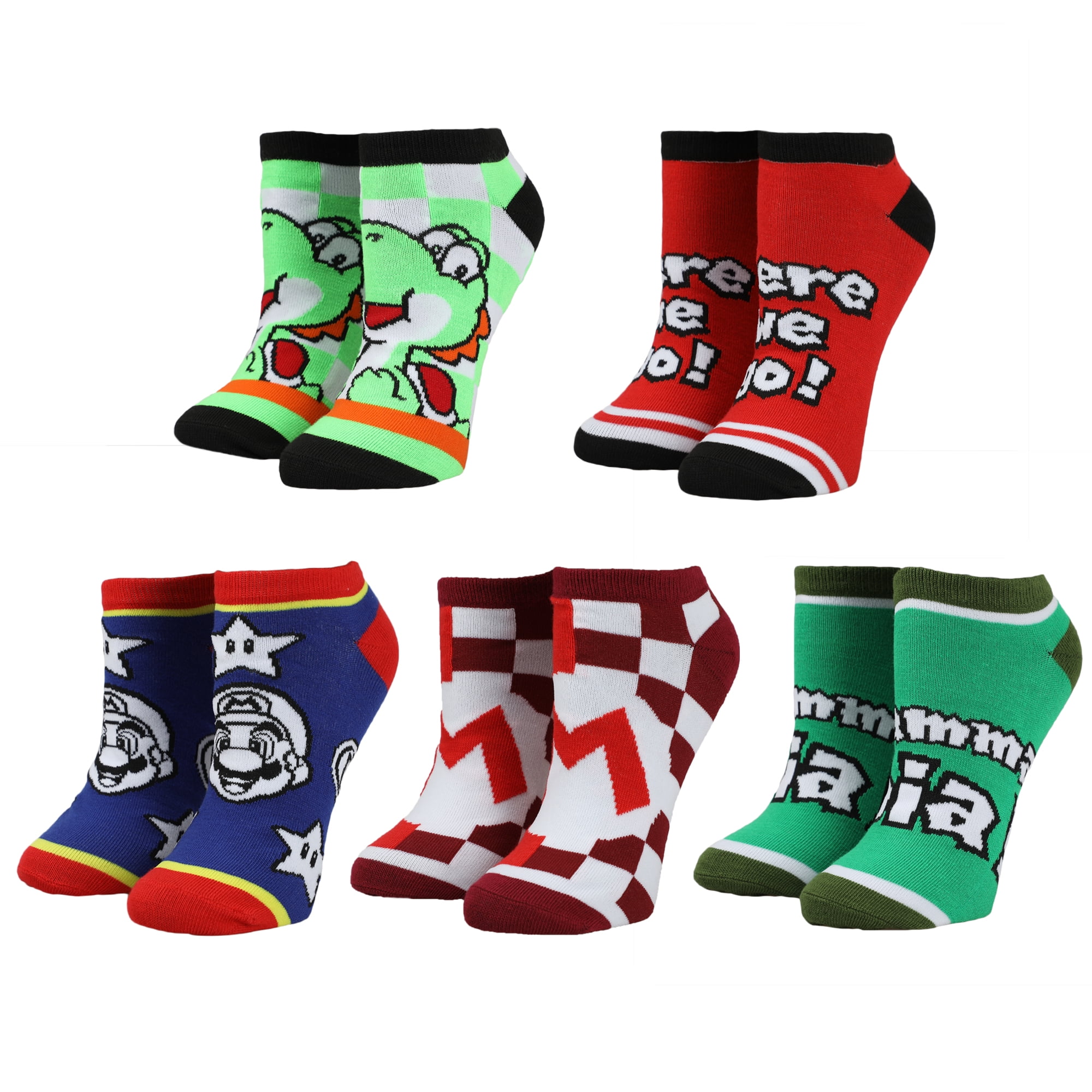 Super Mario Ankle Socks (5-Pack) - Walmart.com