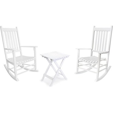 F O O W I N Set of 2 Patio Resin Balcony Rocking Chairs, All-Weather ...