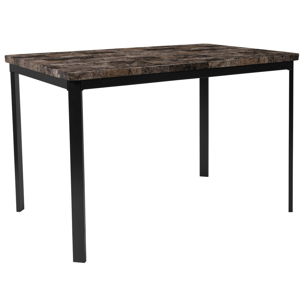 Flash Furniture Avalon 30'' x 45.75'' Dining Table in Swirled Marble-Like Finish - Walmart.com ...