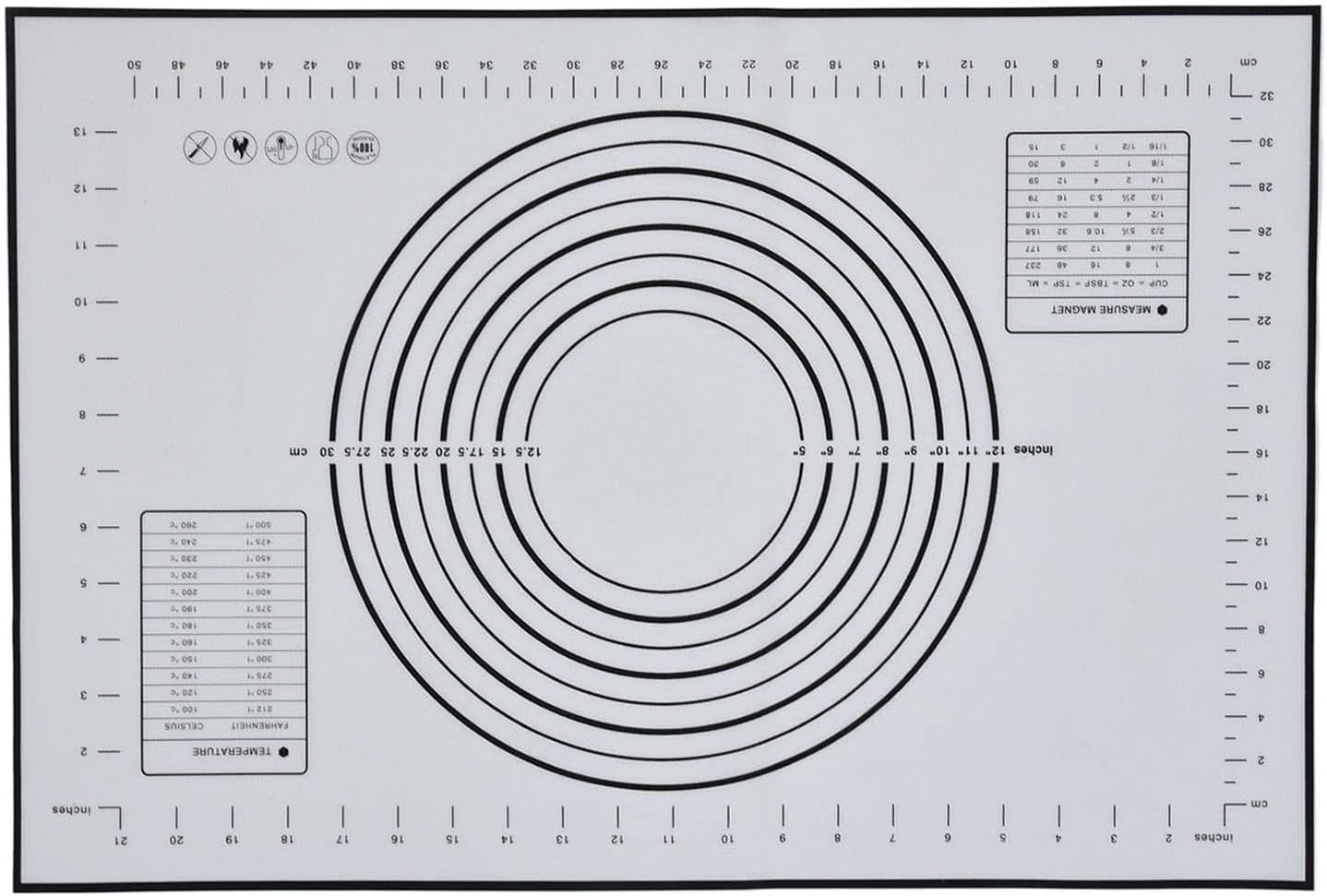 Baking Mat Silicone Dough Rolling Mat Fiberglass Kneading Mat 24 X 16 ...