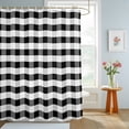 Bathroom Shower Curtain Black and White Buffalo Checker Waterproof ...