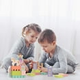 Fairytale Kingdom Wooden Building Blocks Set, 80-Piece Pastel Castle ...