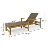 Camdyn Outdoor Rustic Acacia Wood Chaise Lounge with Wicker Seating ...