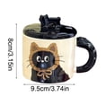 Cute Black Cat Ceramic Mug with Lid, 4 Assorted Designs, Novelty Coffee ...