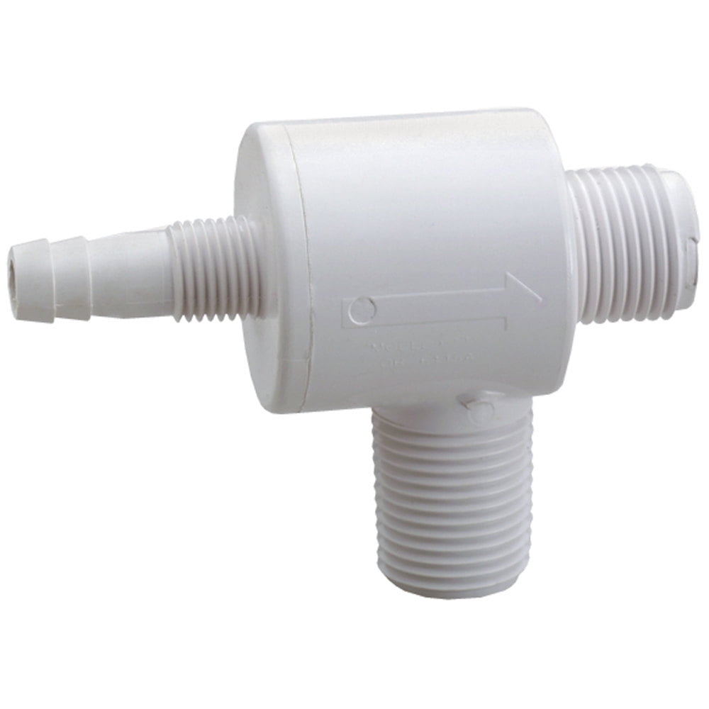 Attwood 6115A1 Check Tee - Combination Barbed Inlet/Threaded Outlet ...