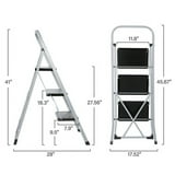 ZENY Heavy Duty 3 Step Folding Utility Ladder with Wide Anti-Slip ...