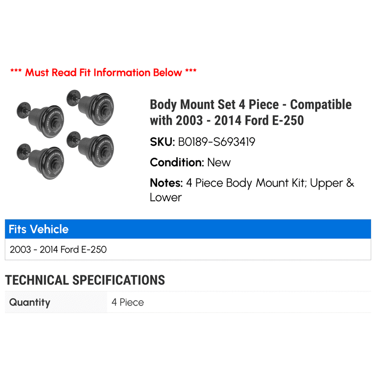 Ford Body Mount Dimensions