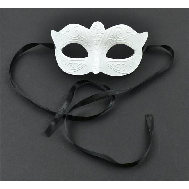 White Plastic Half Mask Box with Designs - 24 Piece - Walmart.com