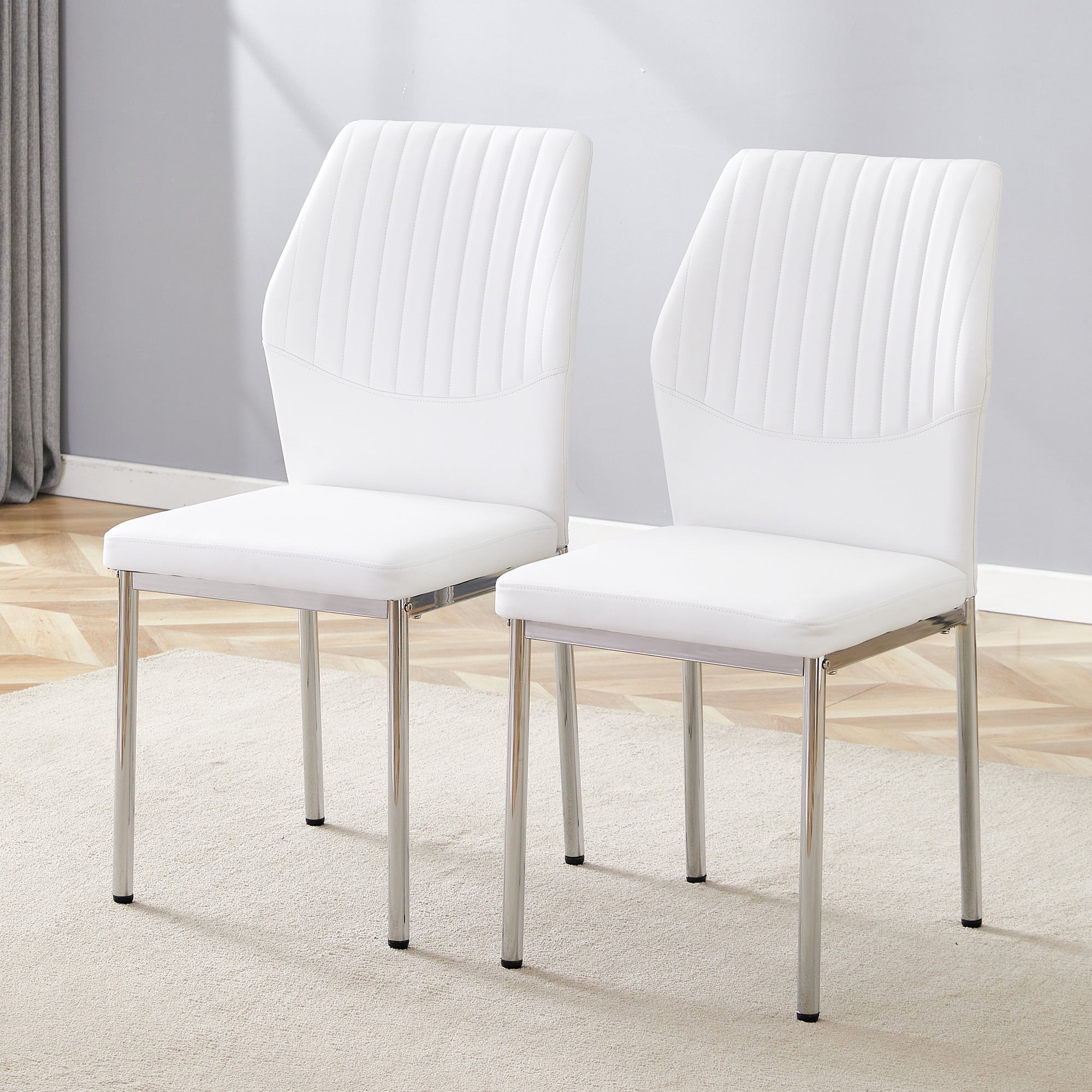 Click here for Noble House Luxury Simple Chair - Set Of 2 White P... prices