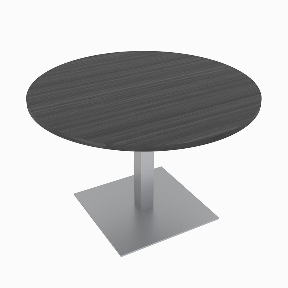4 Person Round Conference Table Square Metal Base 46" Meeting Table ...