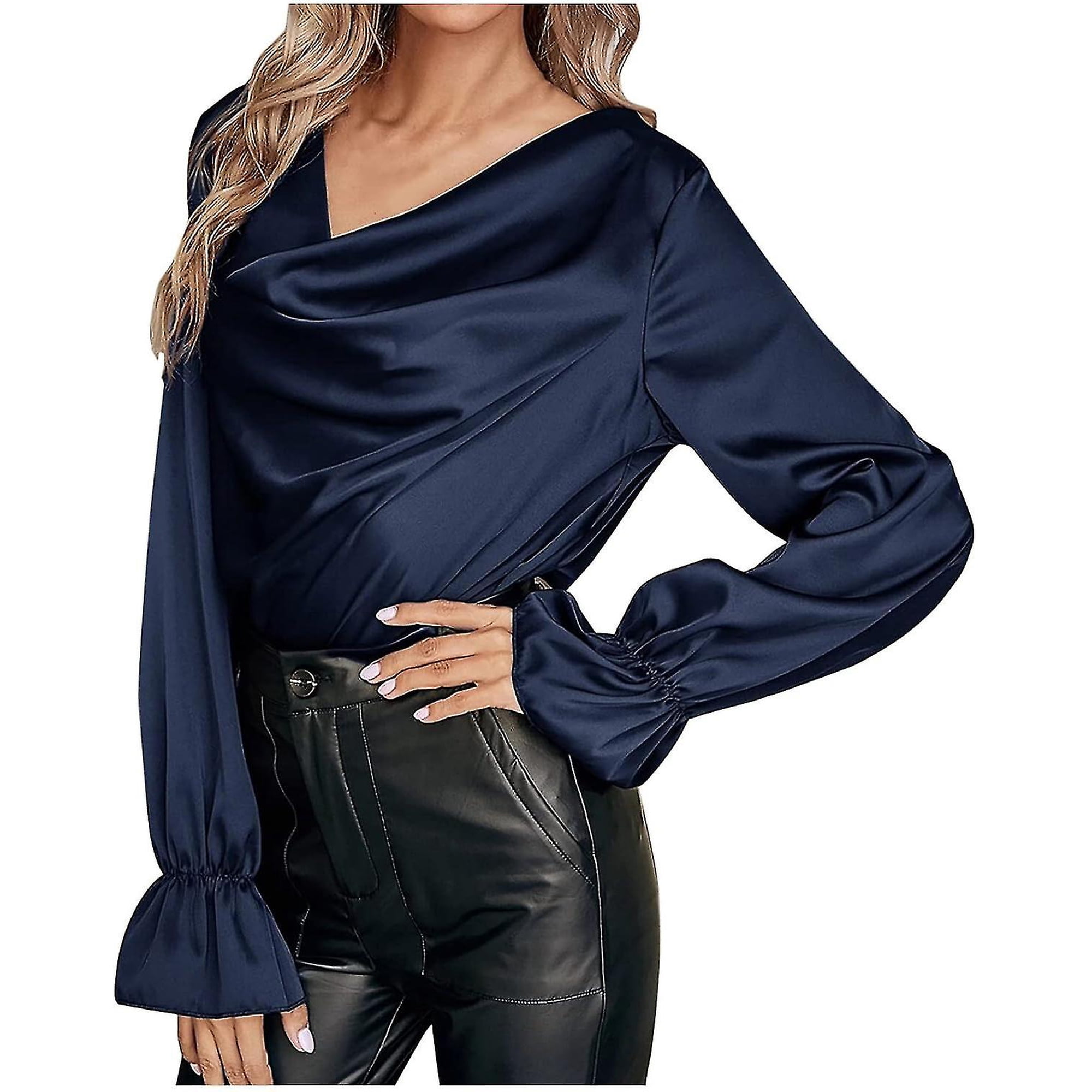 Click here for Shanjiang Draped Cowl Neck Long Sleeve Tops For Wo... prices