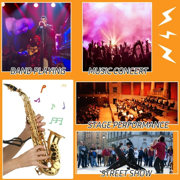 EASTROCK Soprano Saxophone Curved Bb Flat Gold Sax Instruments set for ...