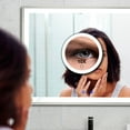 YEAUEME 10CM 30X Magnifying Mirror with Tweezers,Portable LED Makeup ...