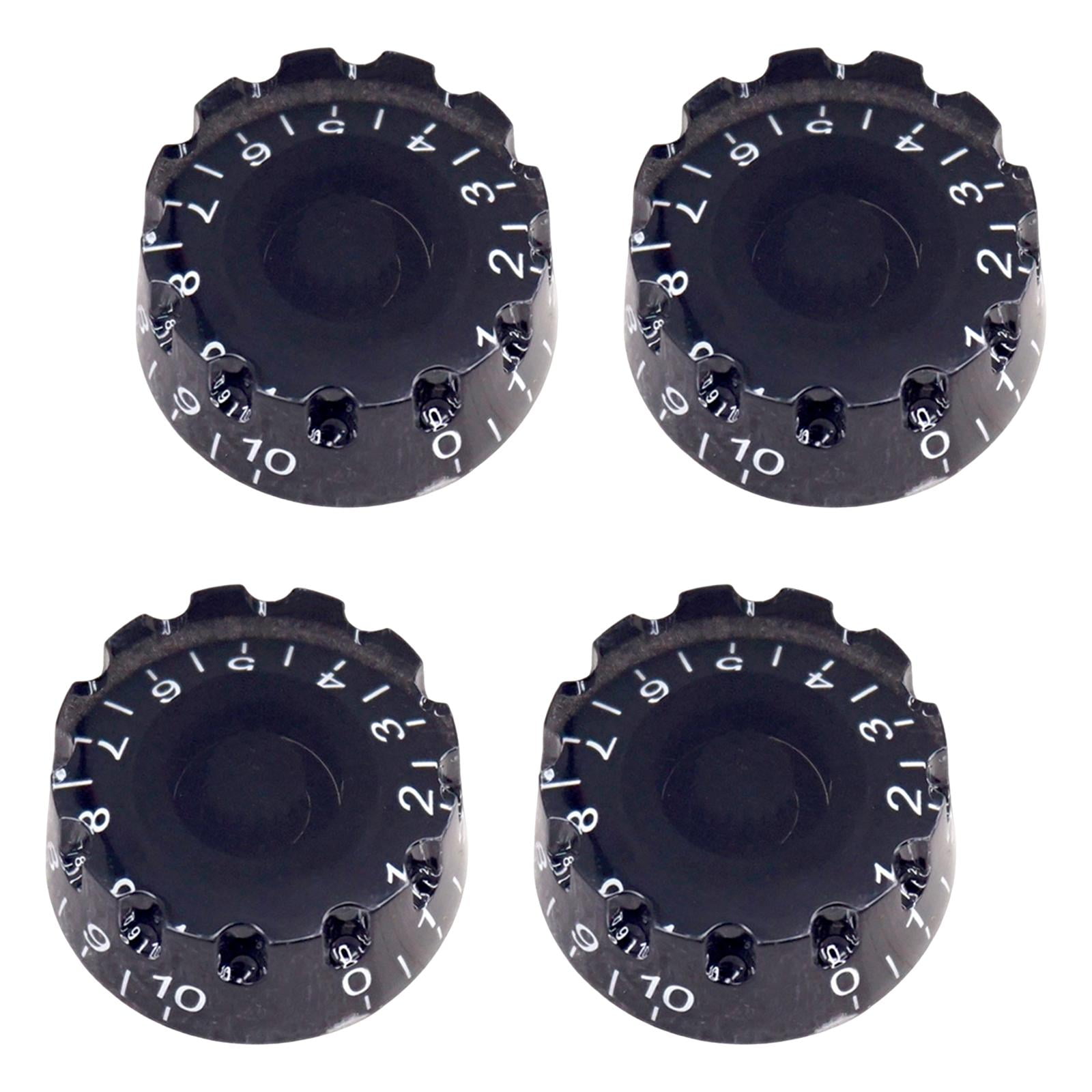 4Pcs Volumn timbre Knobs, Bass Speed Control Knobs ,Top Hat Knobs with Numbers Scale, Durable ...