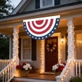 American Pleated Fan Flag, USA Patriotic Half Fan Bunting Flag, Red ...