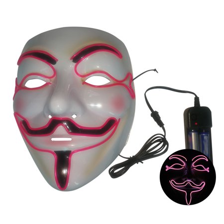 Party Mask LED Scary Flash Mask EL Line Light Mask Mask Party Clothing ...