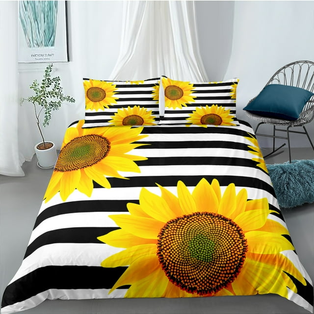 Customized Sunflower Bedding Sets - Personalized 3D Printed Sunflower ...