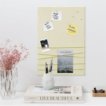 Navaris Linen Bulletin Board - Wall Memory Pinboard - 17 x 23 ...