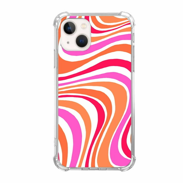 Groovy Waves Case for iPhone 13 ,Aesthetic Art Design Pattern TPU Shock Proof Cover Case ...