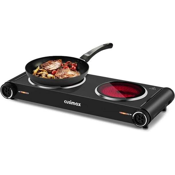 800W Countertop Double Burner,Portable Electric Hot Plate for Cooking ...