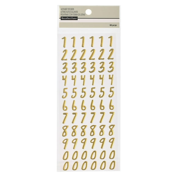 Gold Stickers Numbers