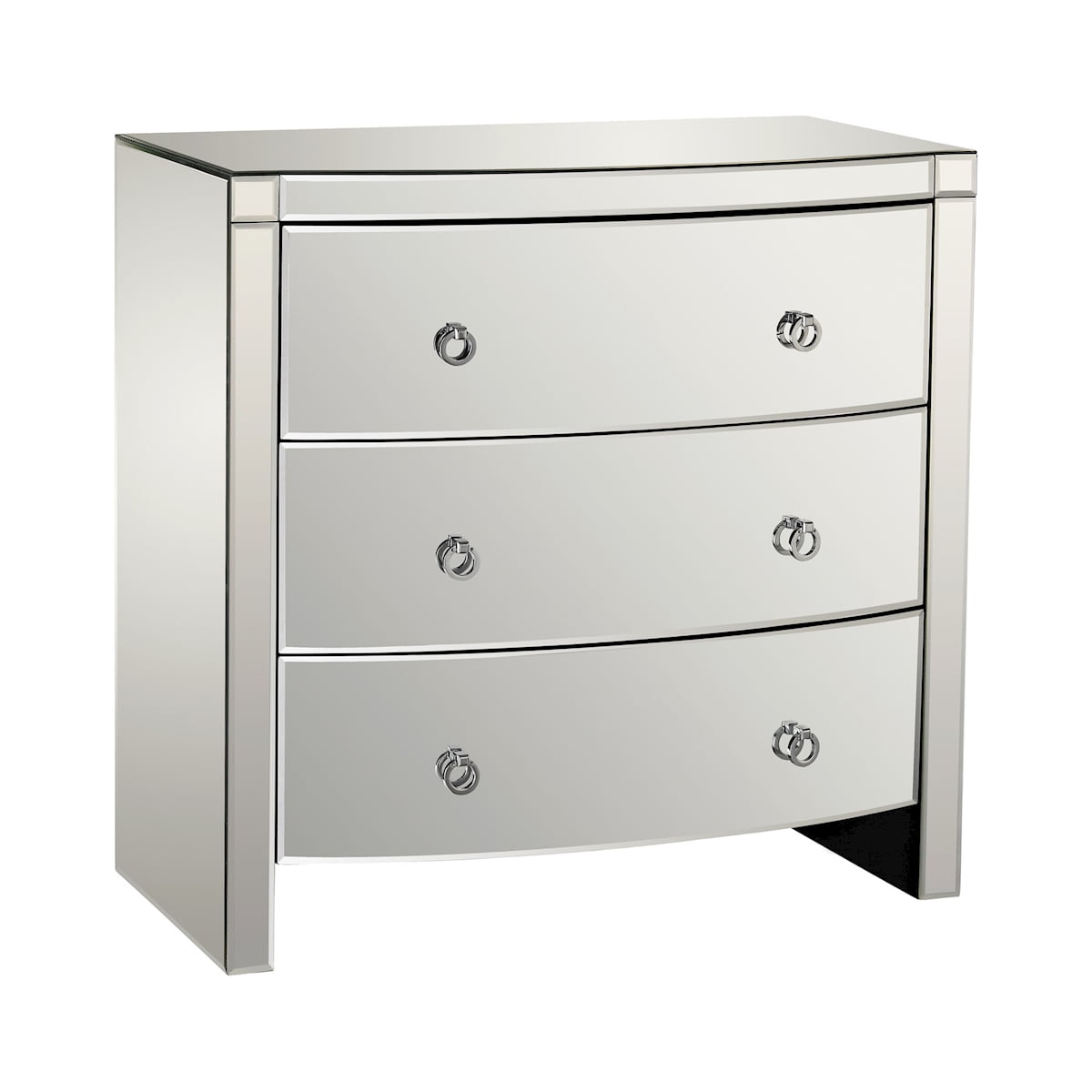 Claire 3-Drawer Bow-Front Mirrored Chest - Walmart.com