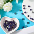 50Pcs Glass European Beads Large Hole Beads with Platinum Tone Brass ...