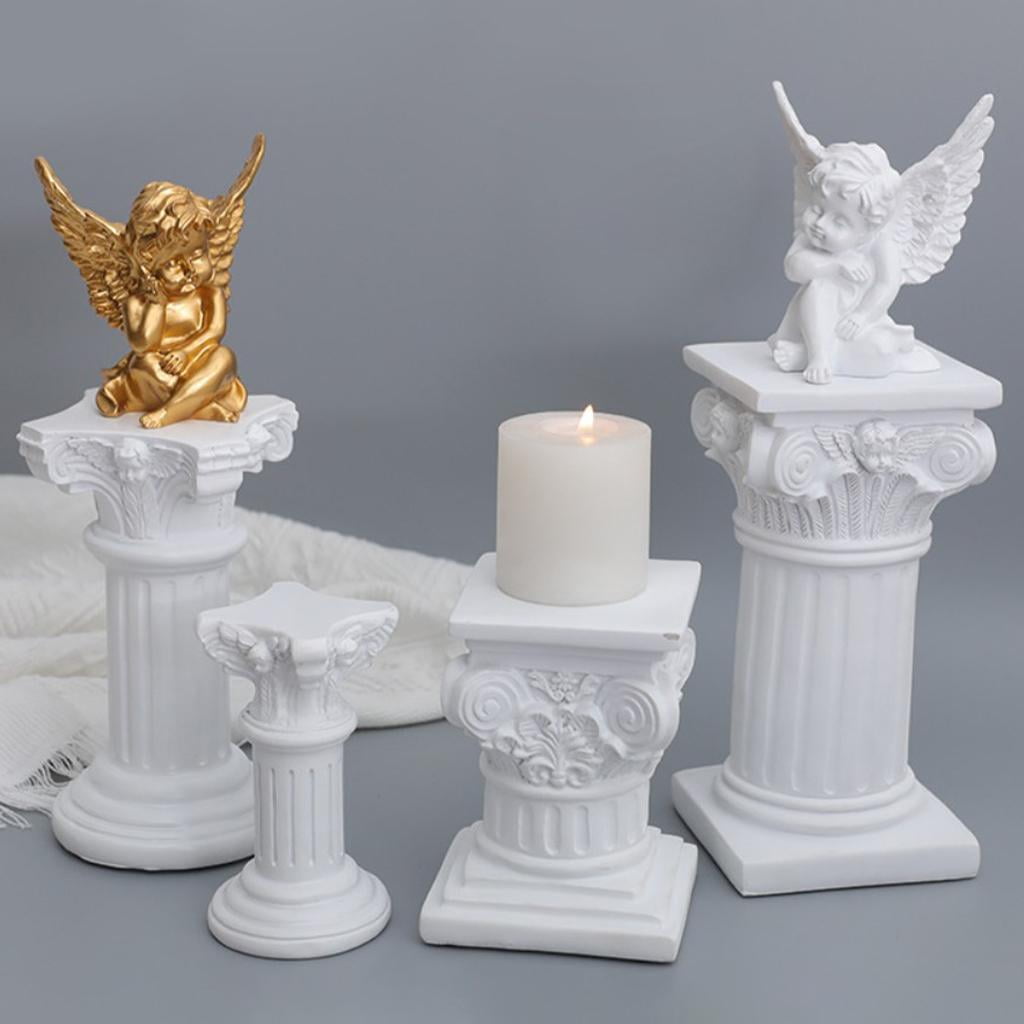 Pack Of 4 Roman Pillar Statue Candelabra Stand Indoor + + L Round ...