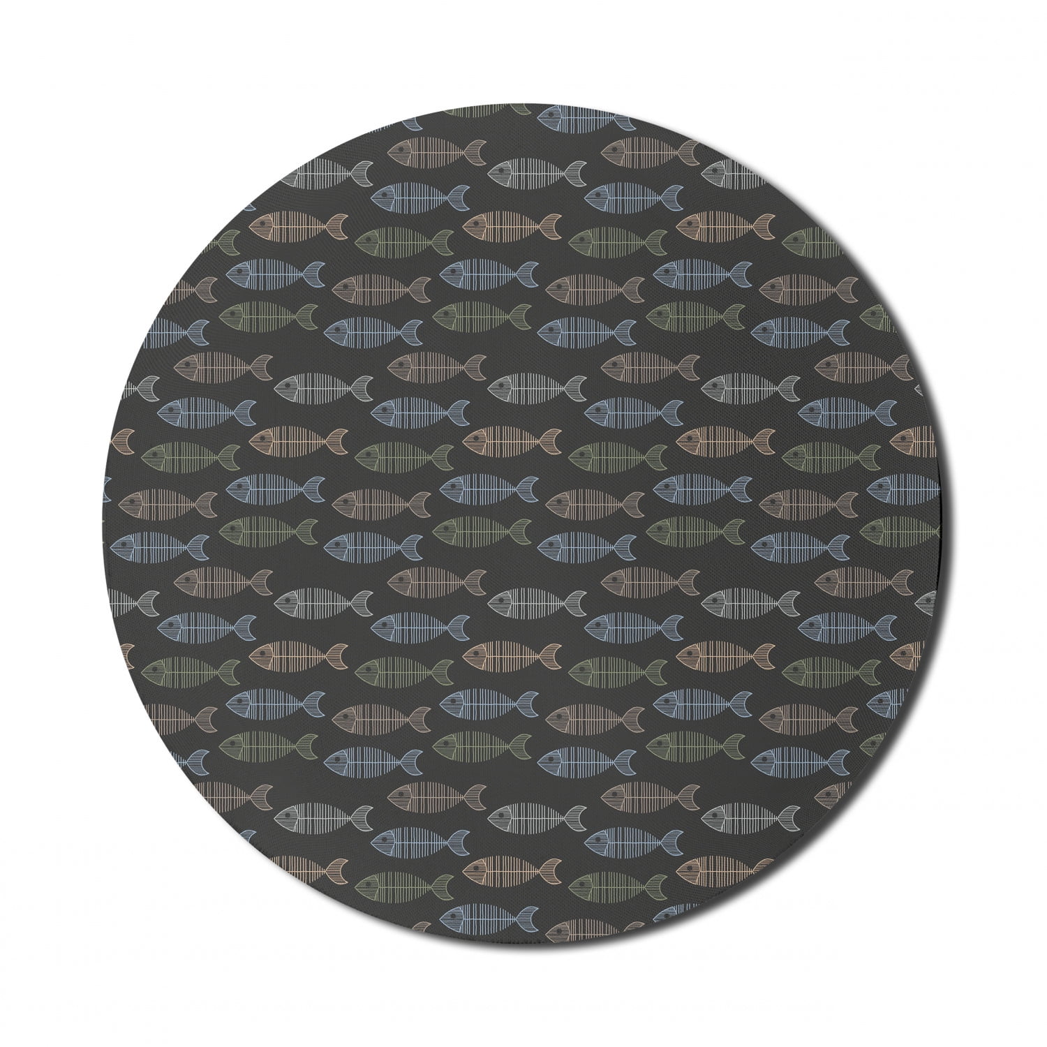 Fish Mouse Pad for Computers, Vintage Geometric Animal Design with ...