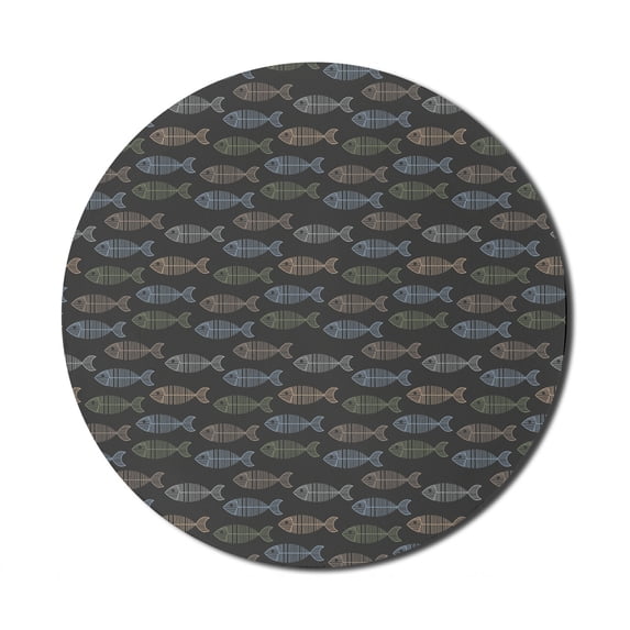 Fish Mouse Pad for Computers, Vintage Geometric Animal Design with ...