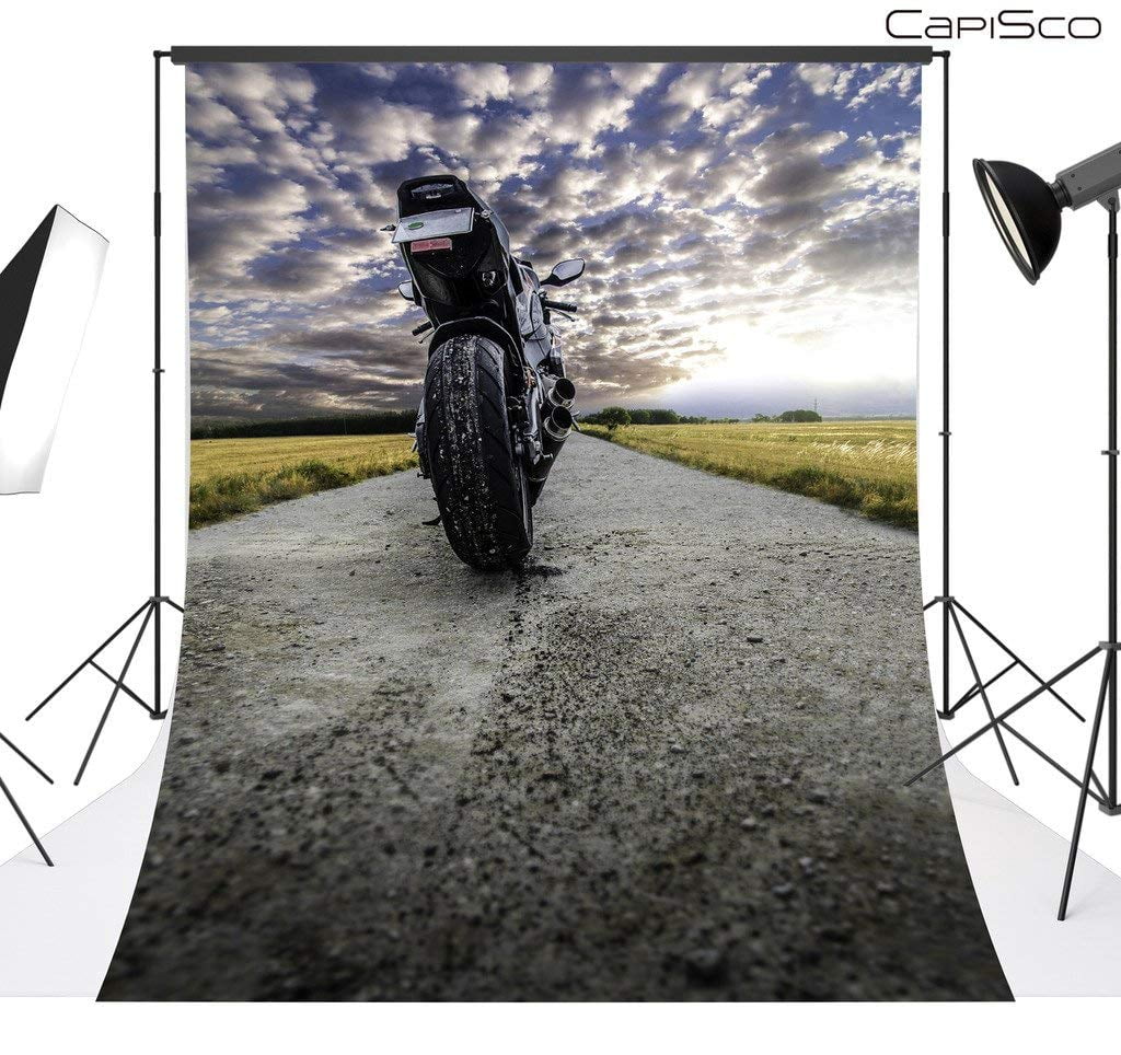 ABPHOTO Polyester Motorcycle road in the field 5x7ft Indoor Studio ...