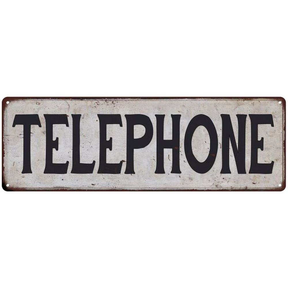 TELEPHONE Vintage Look Rustic 6x18 Metal Sign Chic Retro 206180035067 ...