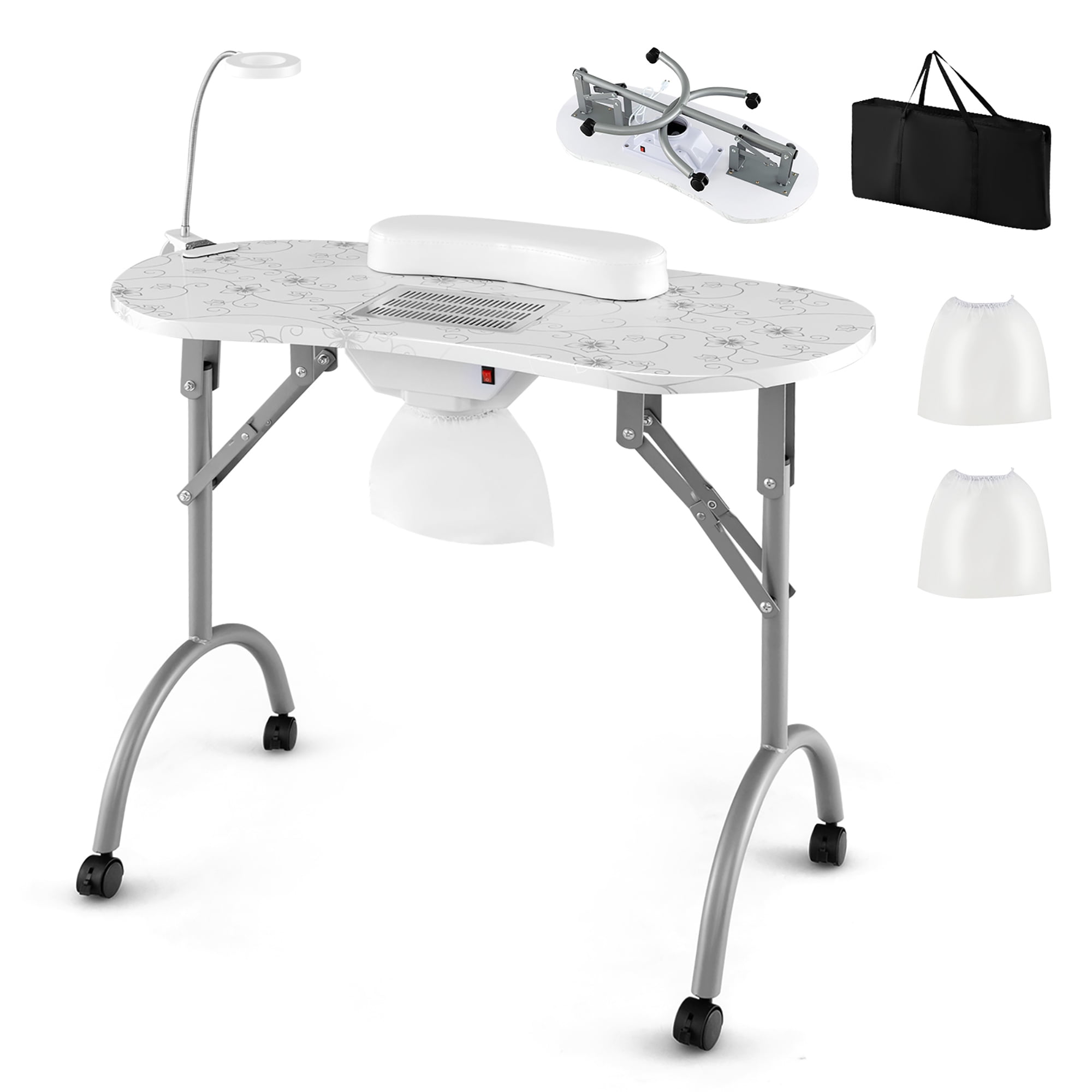 Click here for Costway Folding & Portable Manicure Table With Dus... prices