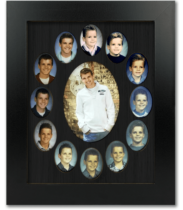School Years Picture Frame - Oval Collage - Holds 2x3 Wallet Photos - K ...
