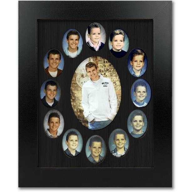 School Years Picture Frame - Oval Collage - Holds 2x3 Wallet Photos - K ...