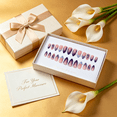 RAGUPEL Medium Almond Press Ons Nude with Whale Shark Designs 3D Gel ...