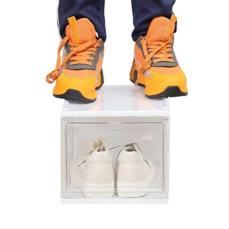 Large Plastic Shoe Organizer Space Saving Dust Resistant Boxes For Shoe ...