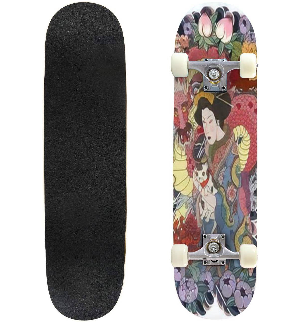 Traditional Japanese tattoo style Japanese women in kimono with her ...