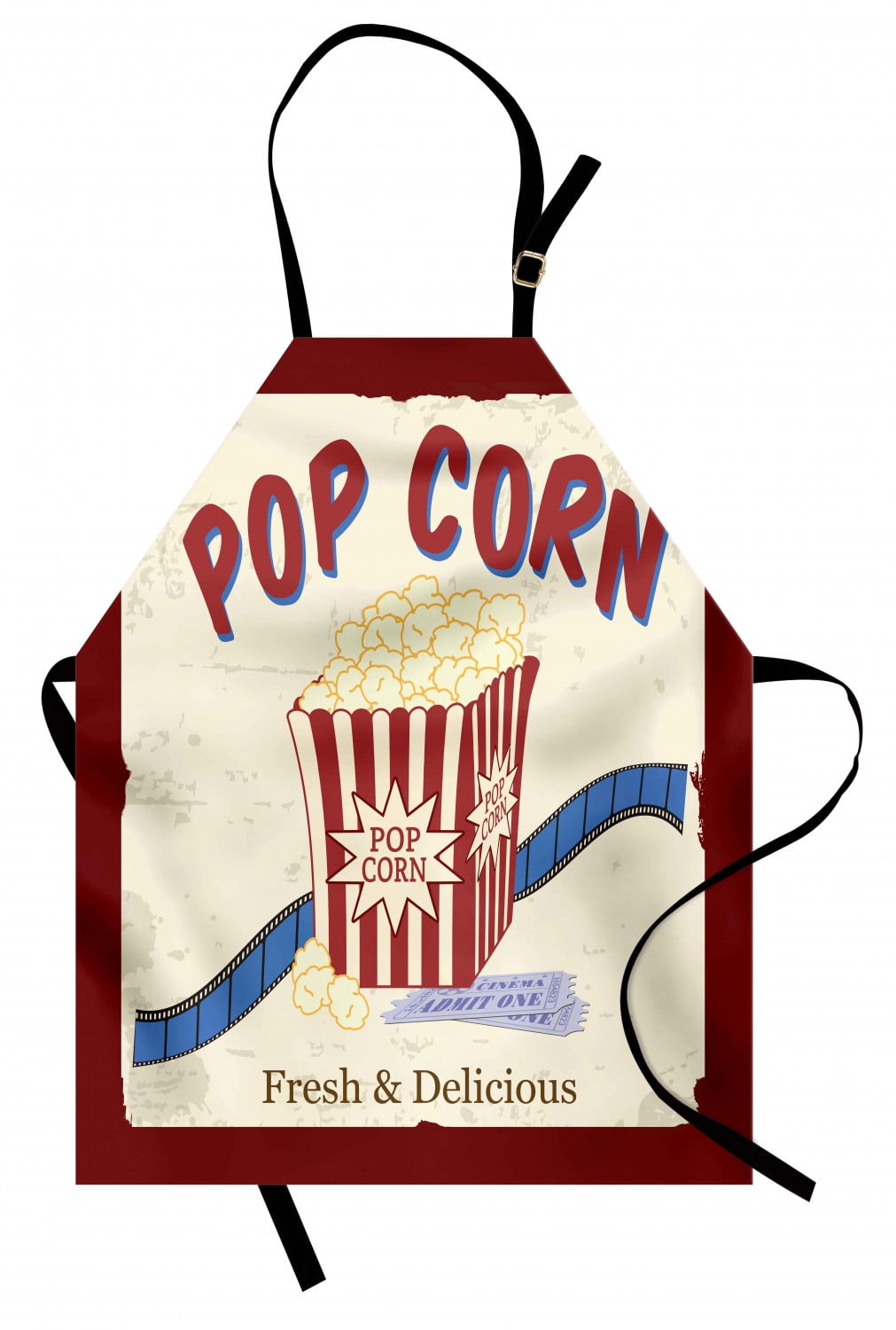 Movie Theater Apron Fresh and Delicious Pop Corn Film Tickets and Strip ...