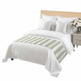 Bed Runner Sage Green Vertical Striped Bedding Scarves Soft Decorative ...