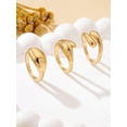 3-Piece Adjustable Yellow Gold Tone Womens Stackable Rings Set, Modern ...
