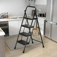Costway Goplus Portable Folding 4 Step Ladder with Safety Handrails, 50 ...