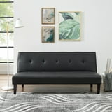 Black Convertible Futon Sofa, Modern Reclining Black Sleeper Sofa ...