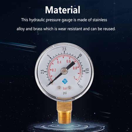 Hydraulic Pressure Gauge Multi-functional Accuracy Oil Water Water Oil ...