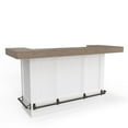 Pemberly Row Modern Wood Bar with Quartz Insert in White/Natural ...