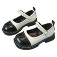 AUDeals Girls Mary Jane Dress Shoes Two Tone PU Leather Pearl Ankle ...